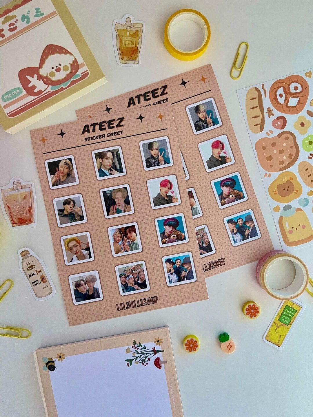 Ateez Sticker Sheet, Kpop Ateez Stickers, Ateez Stickers, Ateez ...