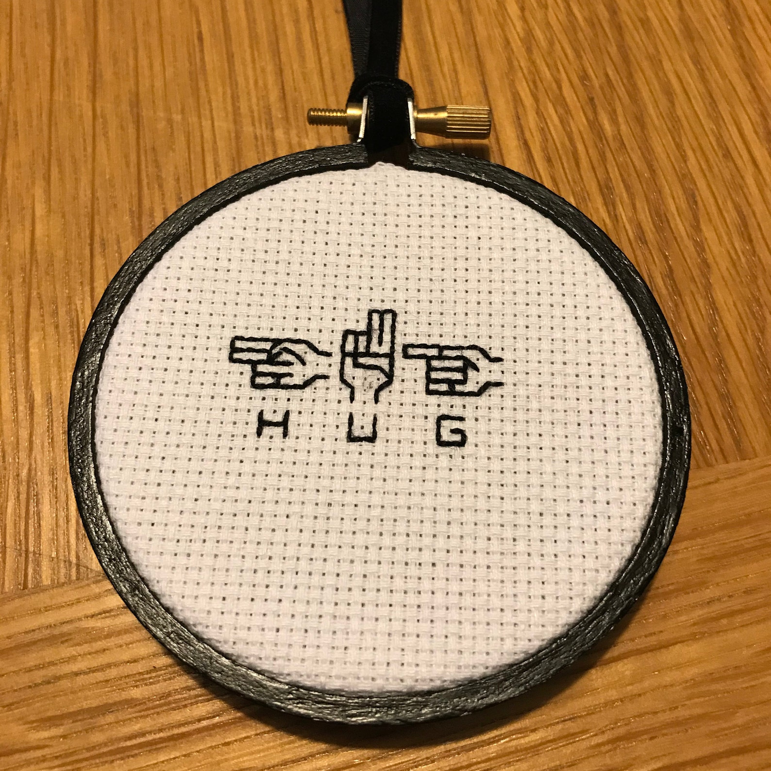Hug Hand Embroidered Sign Language Hoop - Etsy
