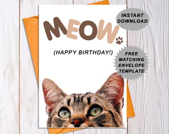 Meow Happy Birthday - Etsy