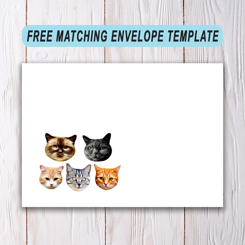 Printable Cat Birthday Card, Funny Greeting Cards, PDF Birthday Card ...