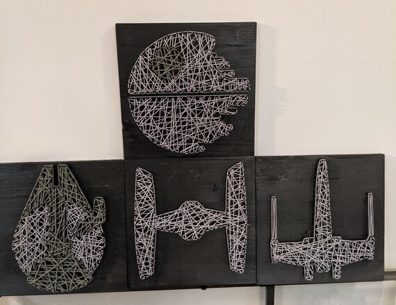 Star Wars Starship String Art X-wing Millennium Falcon Tie | Etsy