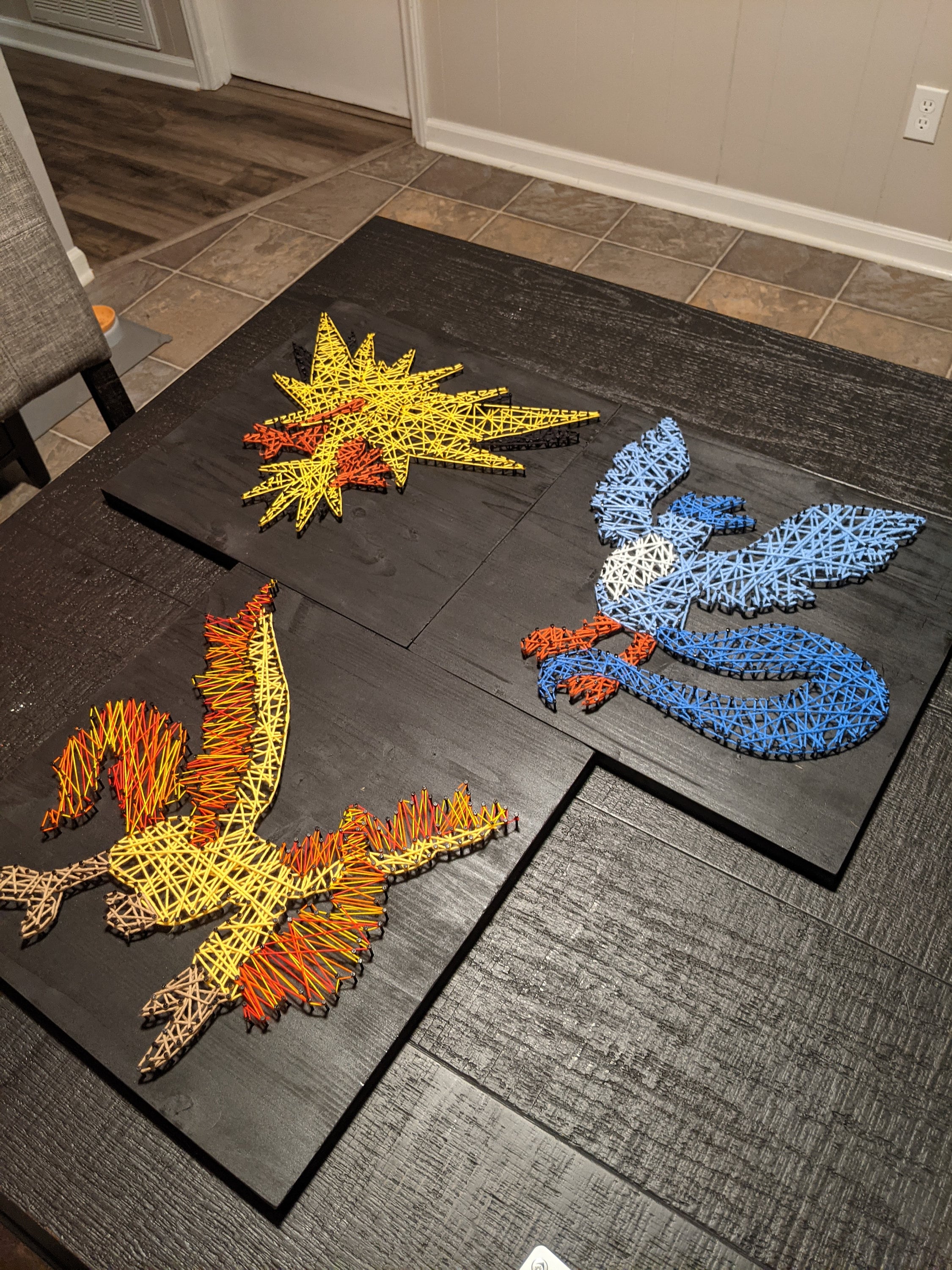 Pokemon Kanto Legendary Birds String Art Zapdos Articuno - Etsy