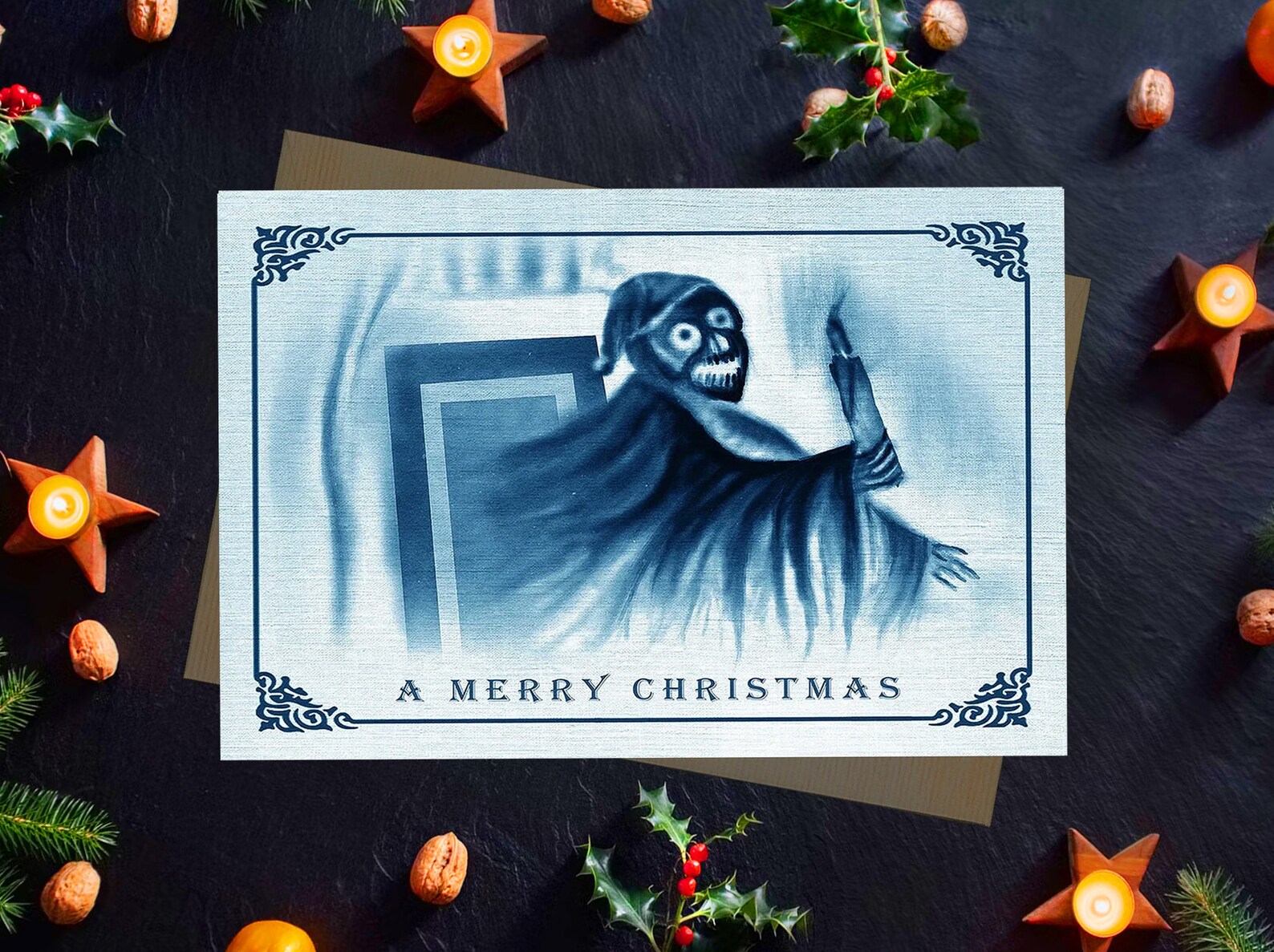 A Merry Christmas Ghost Postcards, Set of 5 Vintage Gothic Creepy ...