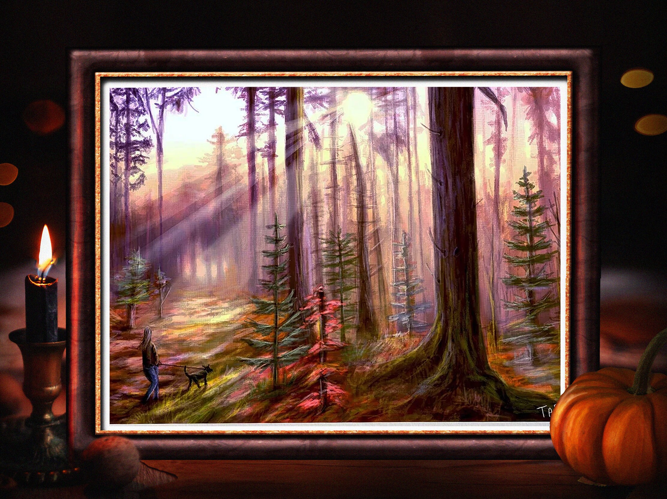 Autumn Landscape Poster Warm Color Wall Art Fall Season Home - Etsy