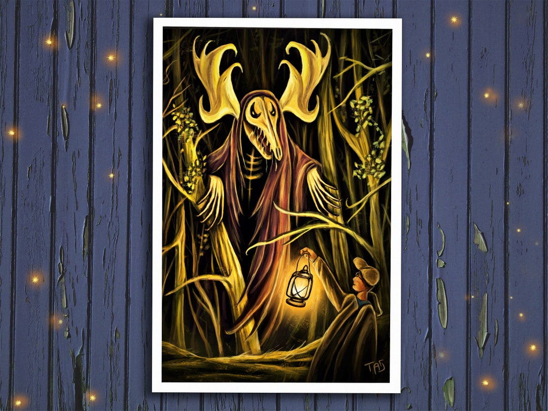 Forest Wendigo Fantasy Goth Cryptid Art Print Vintage Pagan - Etsy