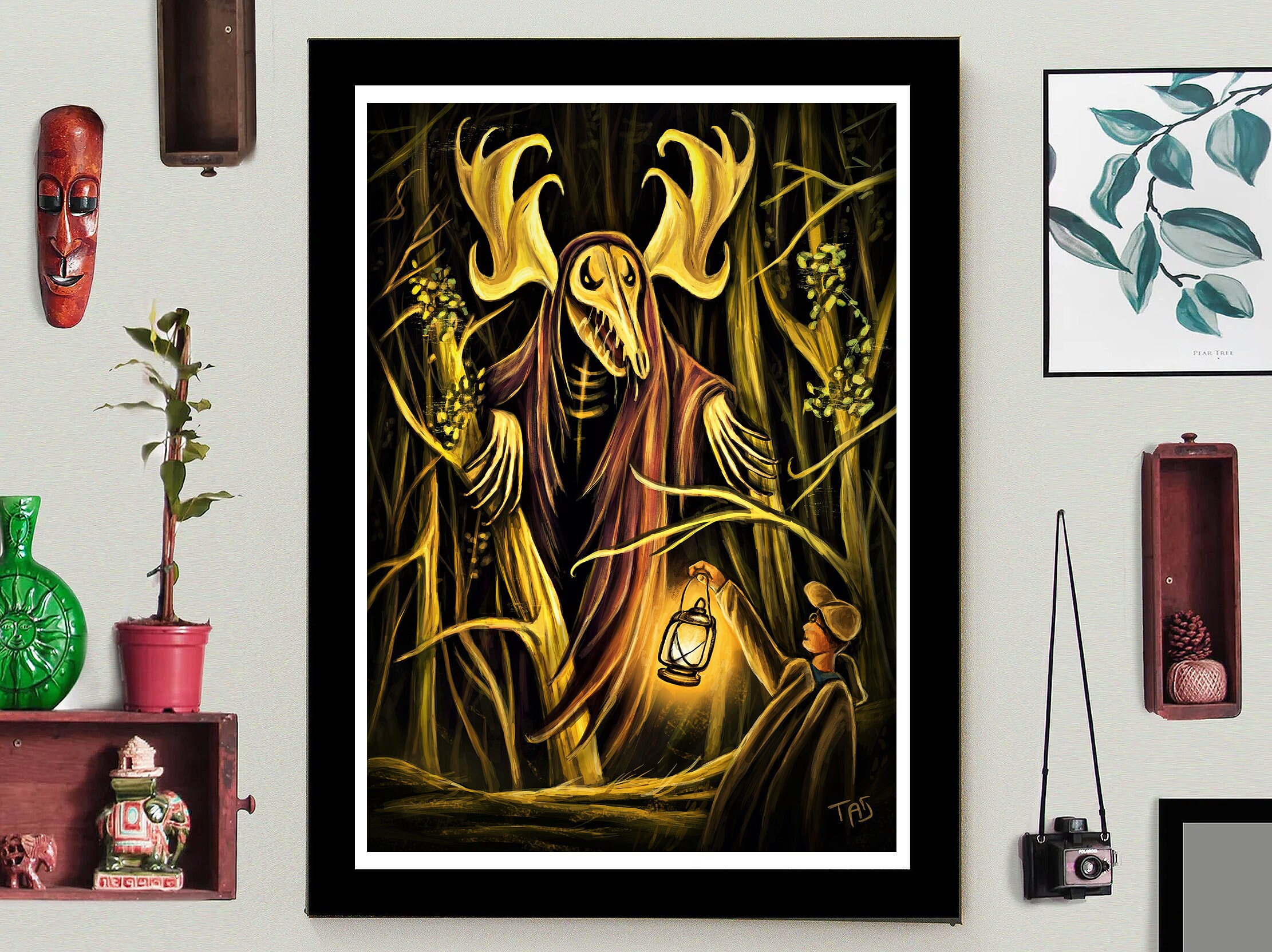 Forest Wendigo Fantasy Goth Cryptid Art Print Vintage Pagan - Etsy