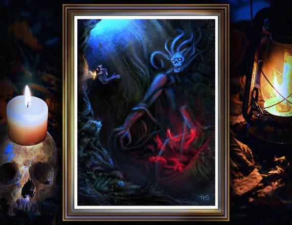 Ocean Creature Cryptid Demonic Art Print Fantasy Macabre - Etsy