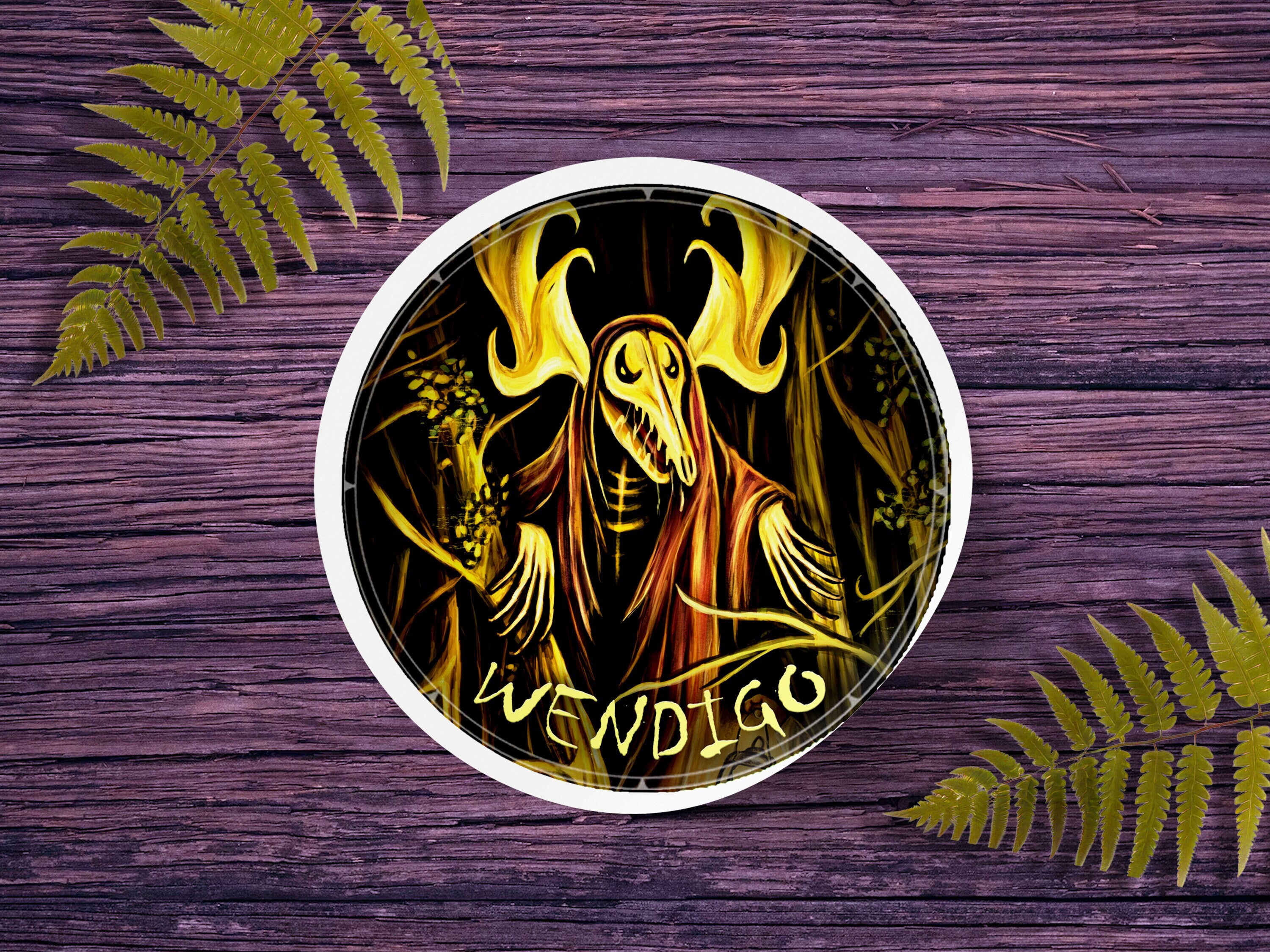 Wendigo Forest Creature Sticker, Skinwalker Halloween Pagan Decal ...