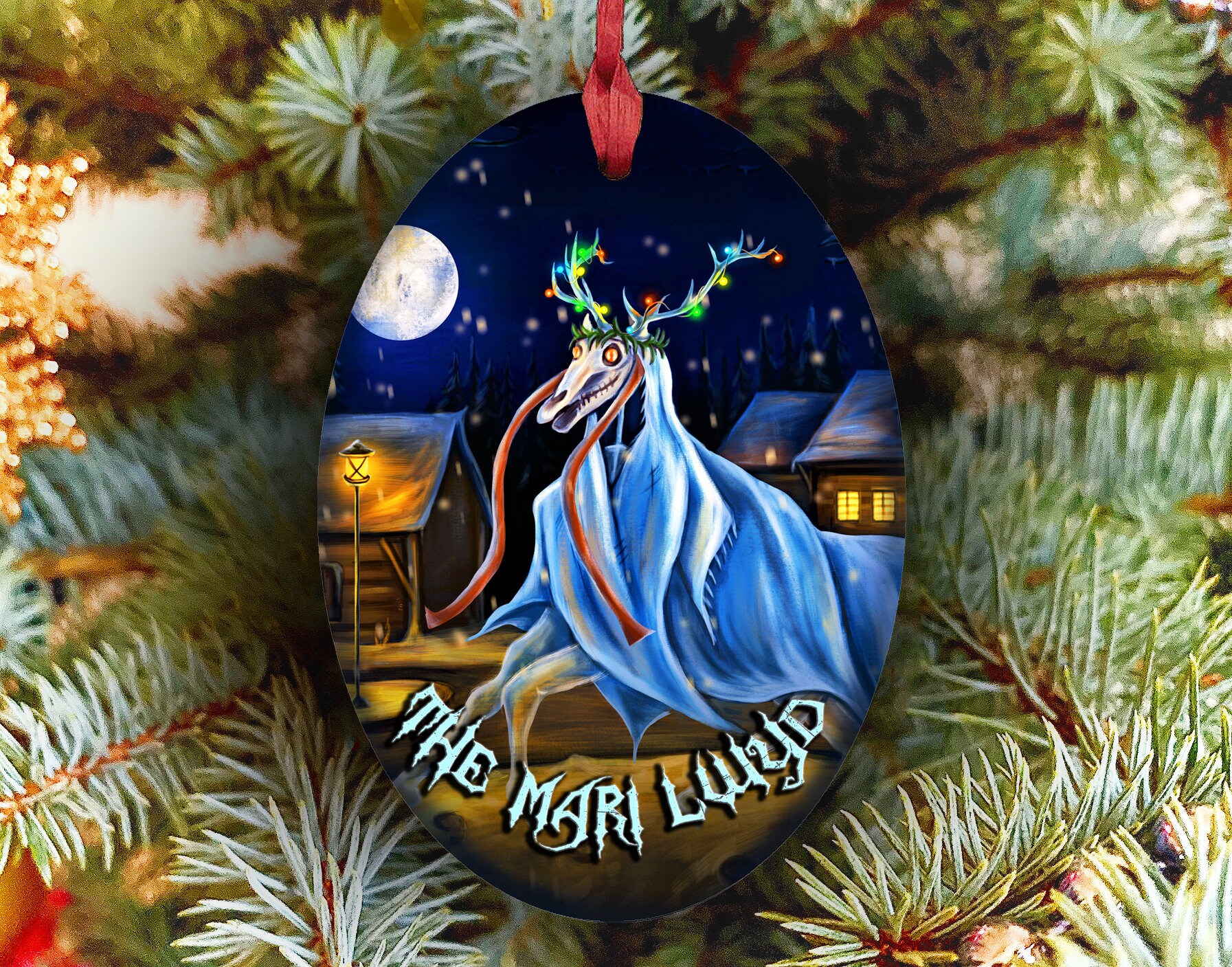 The Mari Lwyd Horse Skeleton Christmas Ornament, Folk Horror Yule Tree ...