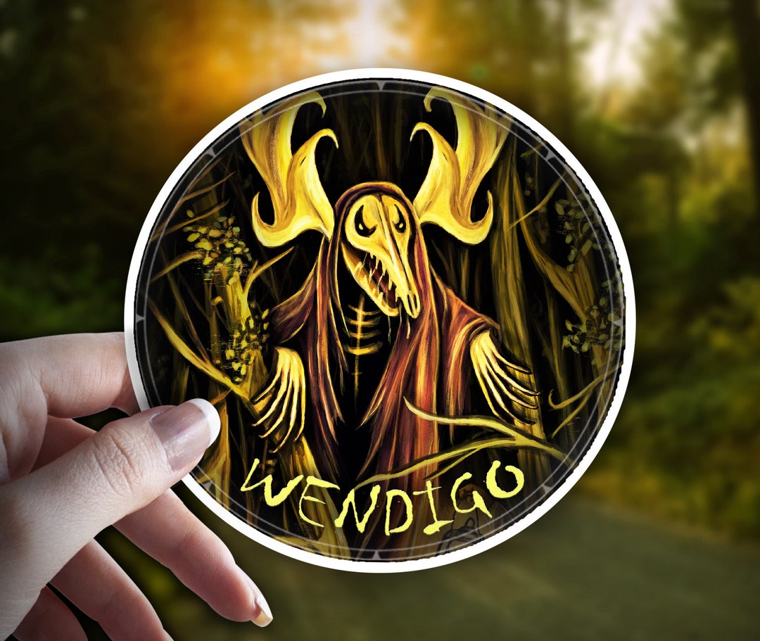 Wendigo Forest Creature Sticker, Skinwalker Halloween Pagan Decal ...