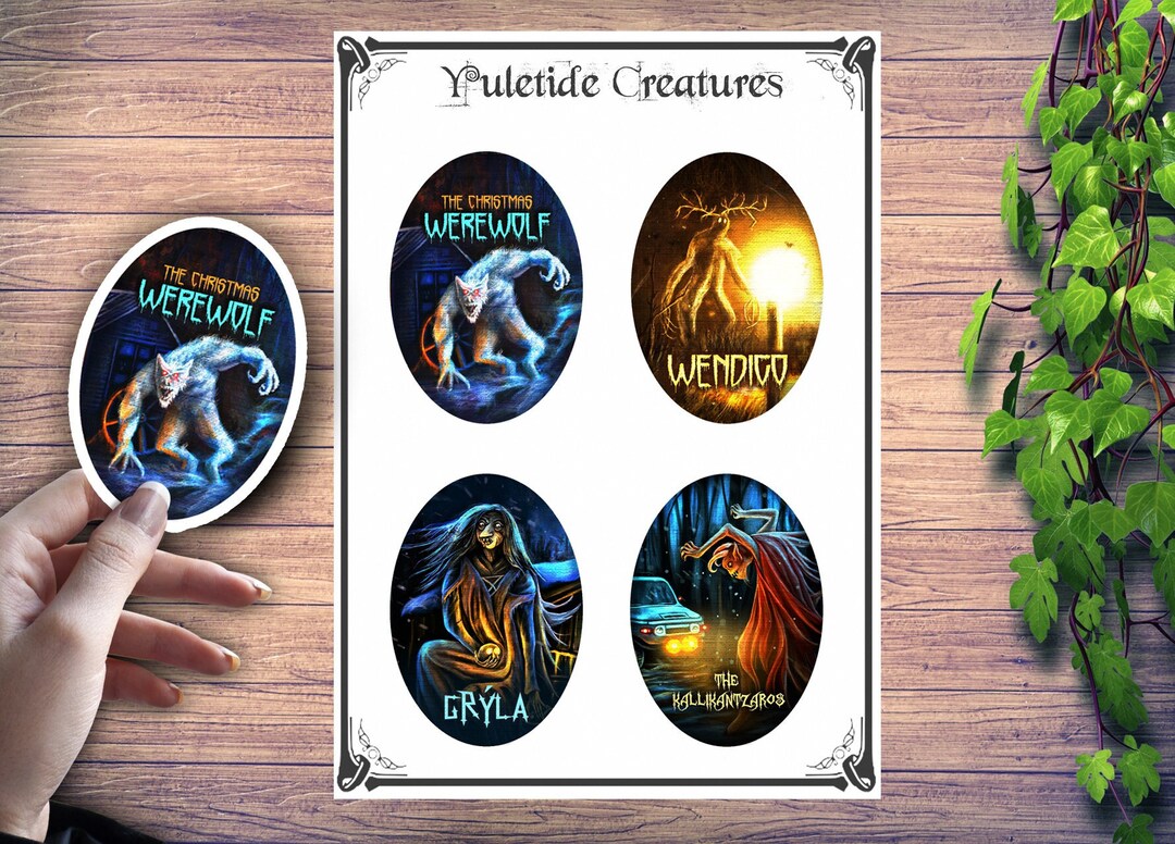 The Yule Creatures Spooky Halloween Pagan Sticker Sheet, Mythology ...