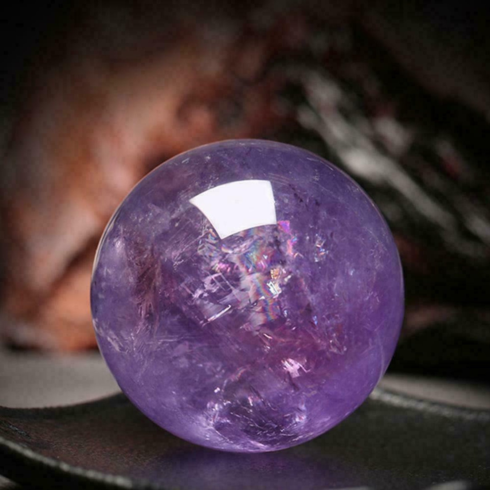 Natural dreamy amethyst ball 45mm48mm quartz crystal healing | Etsy