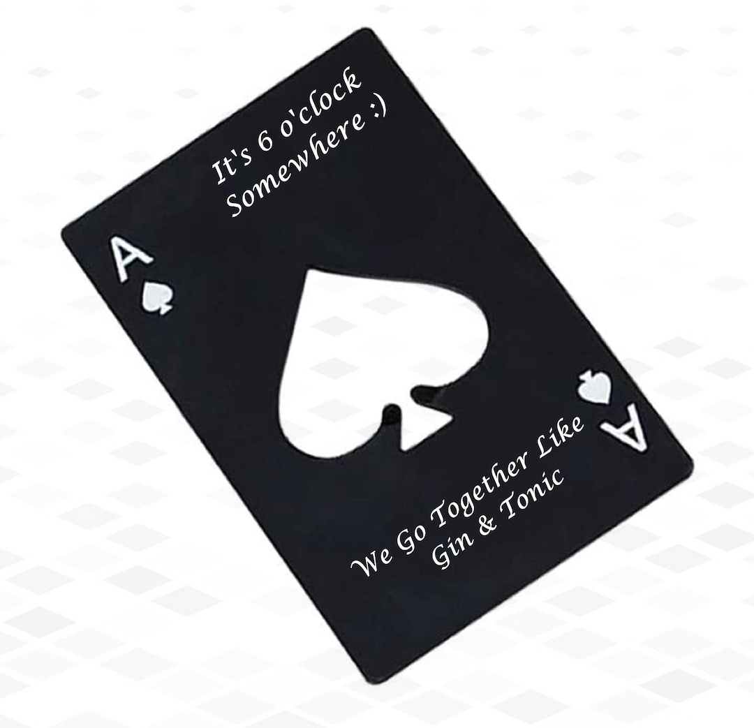 Personalized Bottle Opener Playing Cards, Stainless Steel Ace of Spades ...