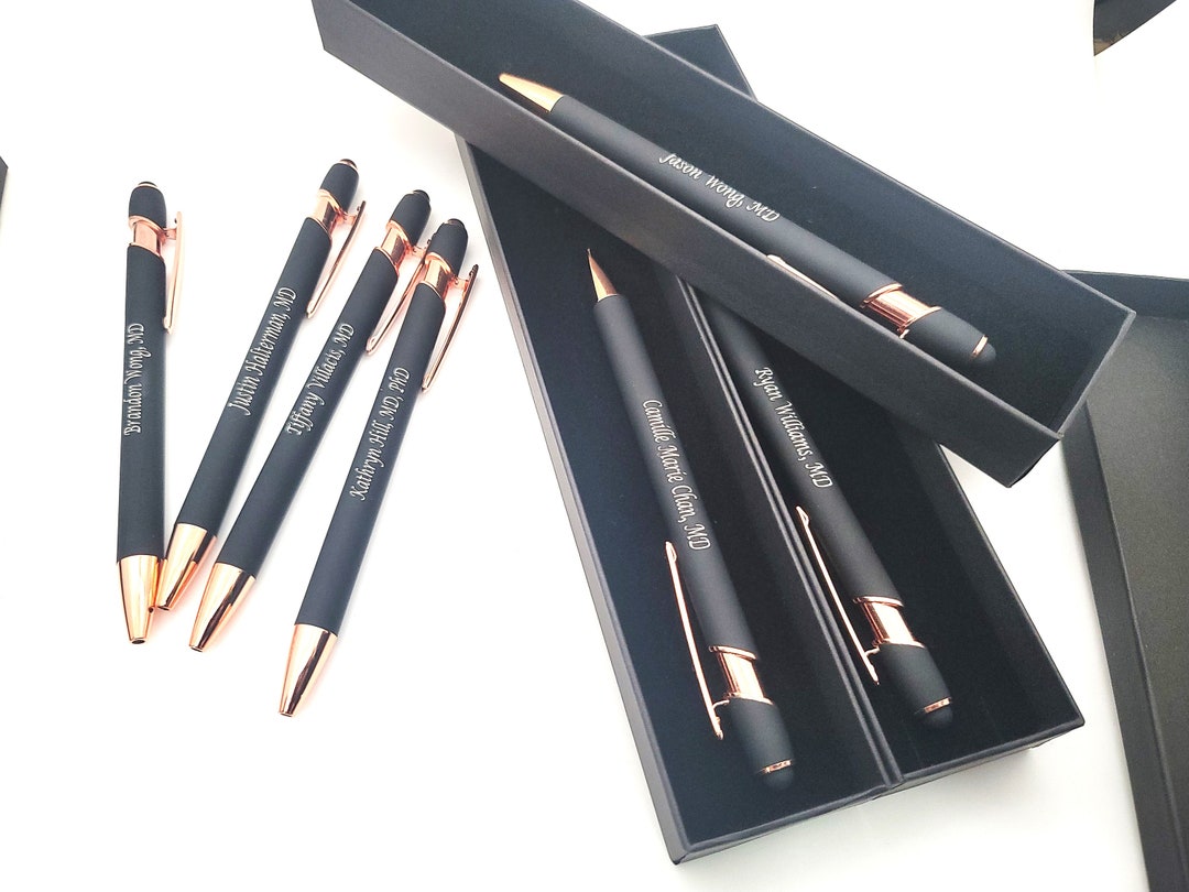 Engraved Pen Gift Personalized Names Business Logos, Rubberized ...