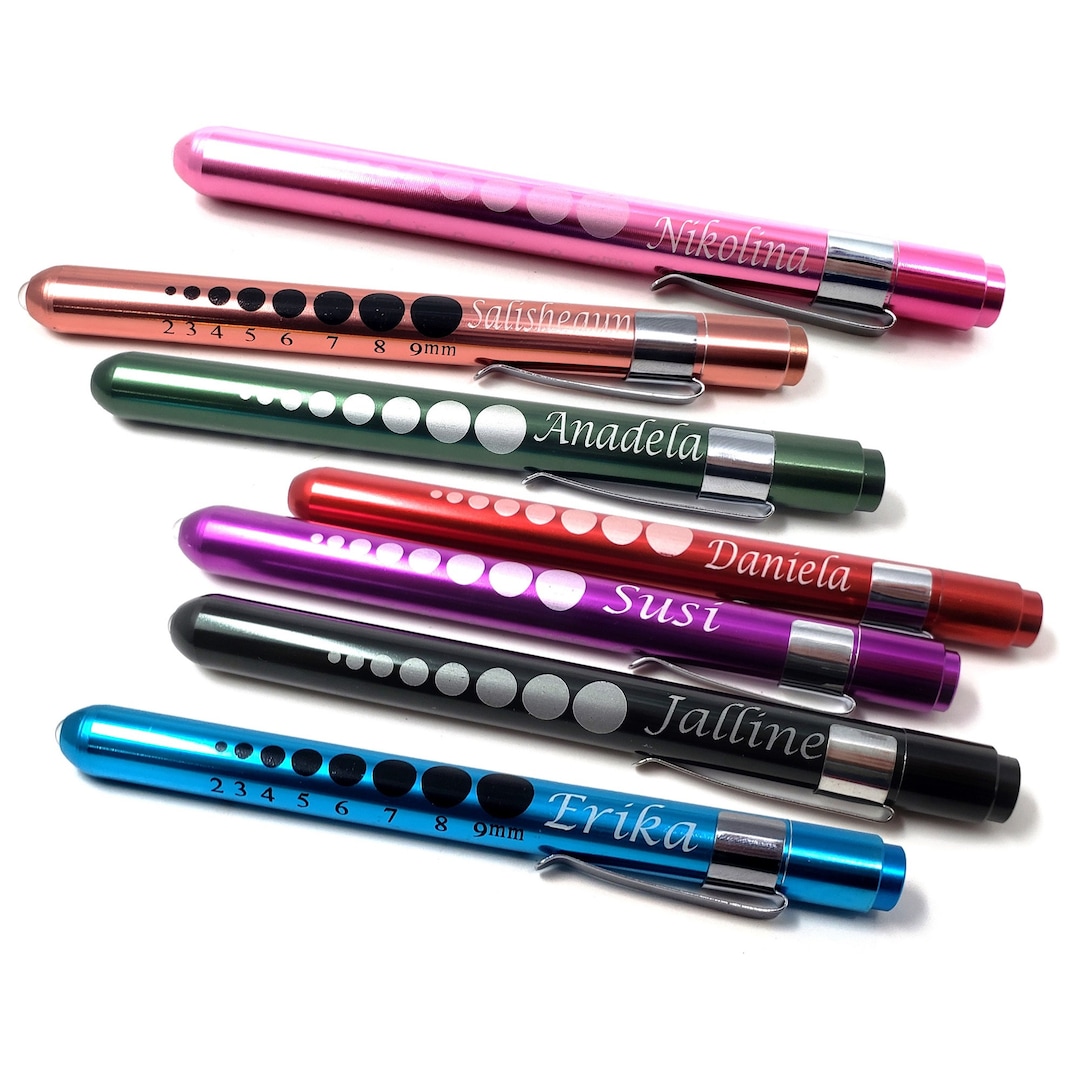Personalized Medical Pen Light Pupil Gauge Ruler LED Nurse Doctor RN ...