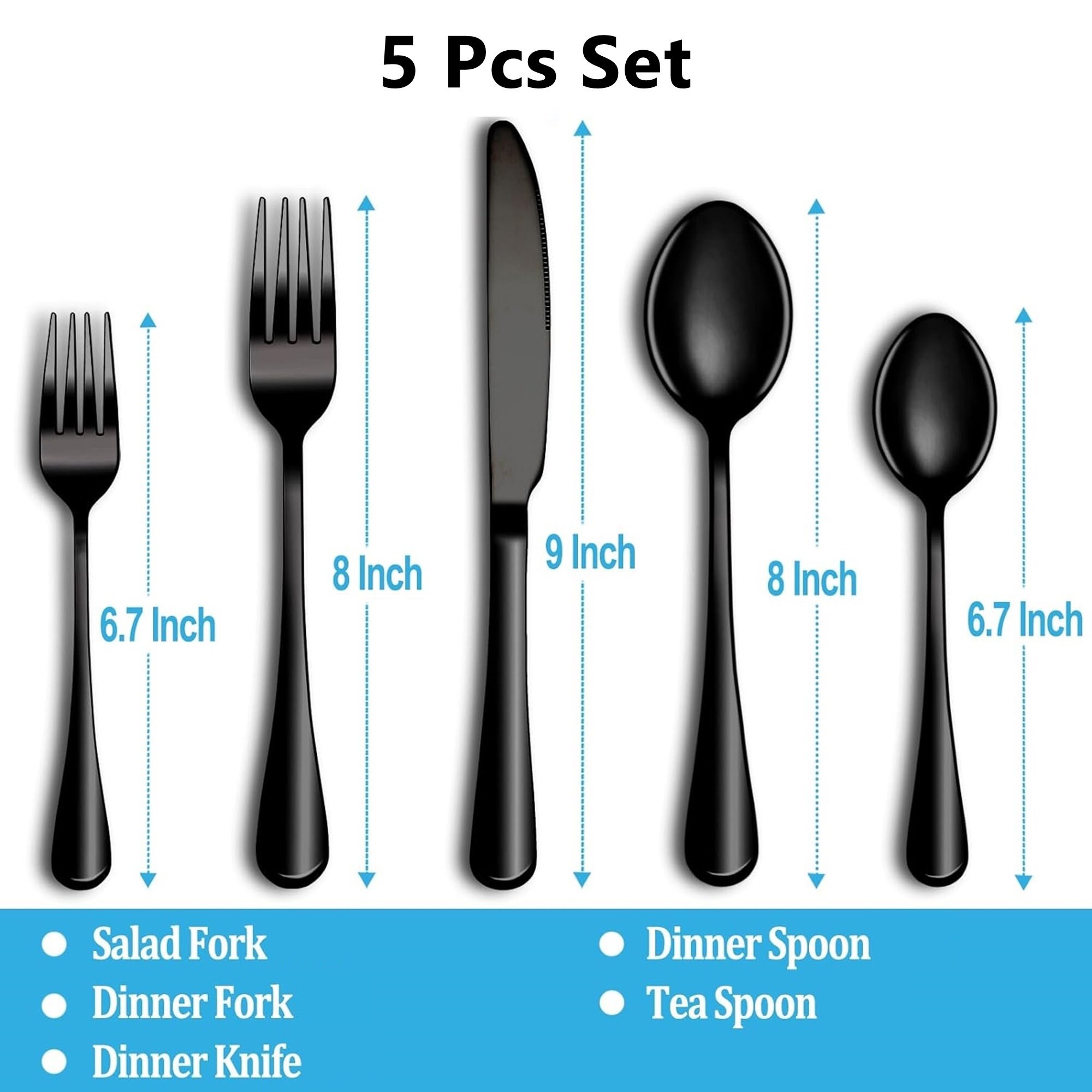 Personalized Portable Utensils Travel Camping Cutlery Set 5 PC Knife ...