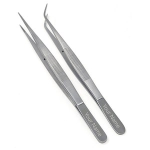 Personalized Stainless Steel Diamond Tweezers 6" Fine Serrated Points ...