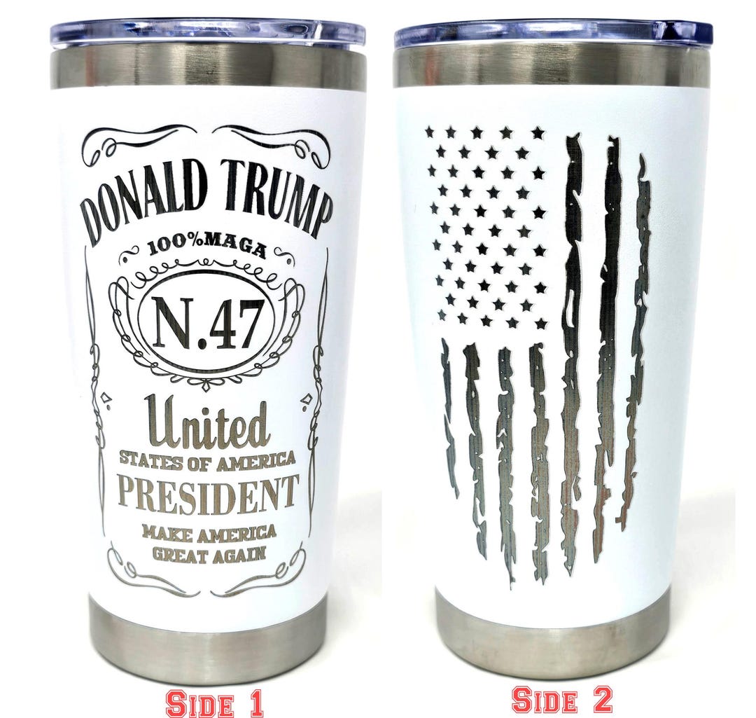President Trump 47 MAGA Whiskey Style 20 Oz Double Wall Insulated ...
