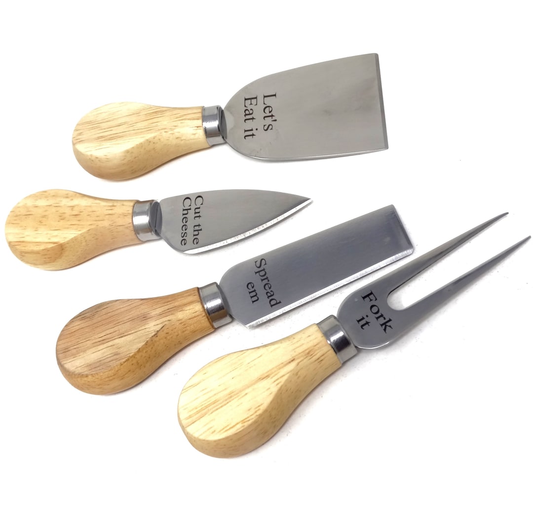 Custom-engraved/personalized Set of 4 Charcuterie Cheese Knives ...