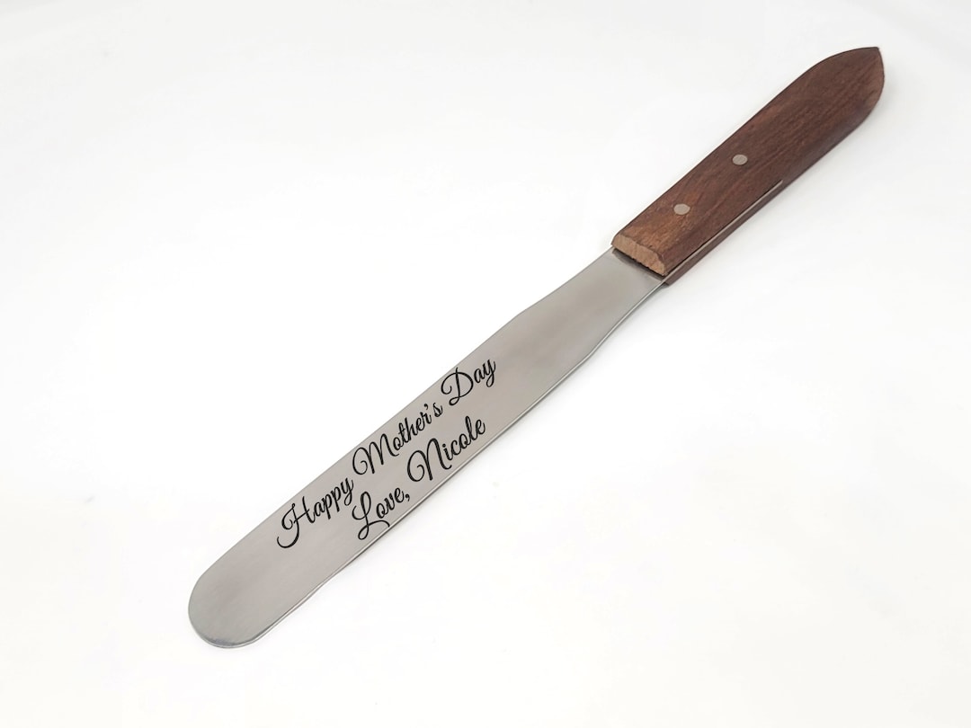 Happy Mother's Day Customized Baking Baker's Spatula, Engraved Icing Frosting Spreader, Wooden ...