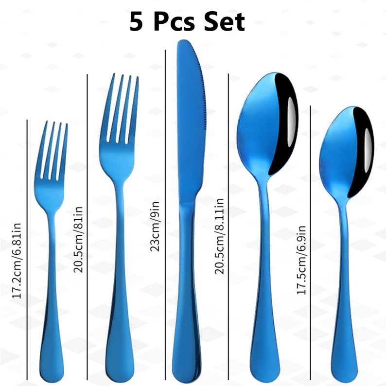 Personalized Portable Utensils Travel Camping Cutlery Set 5 PC Knife ...