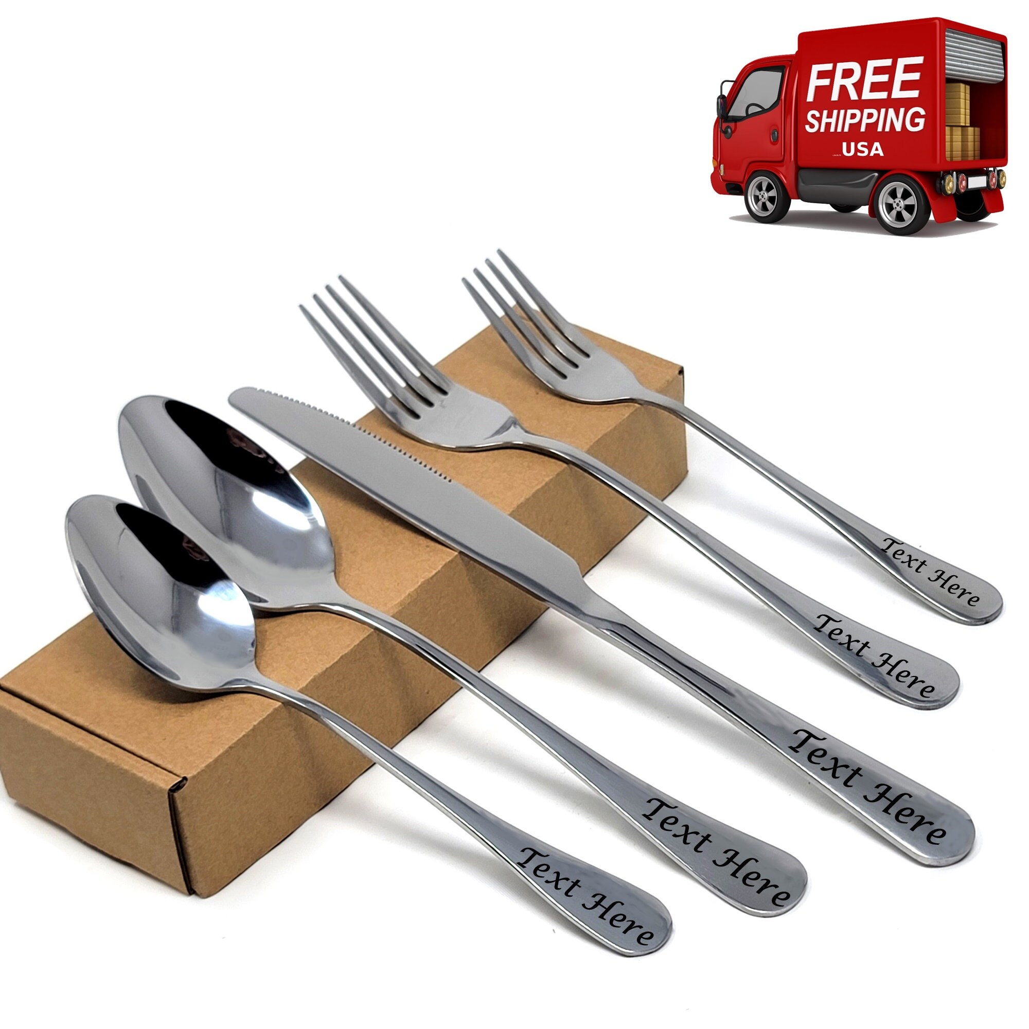 Personalized Portable Utensils Travel Camping Cutlery Set 5 PC Knife ...