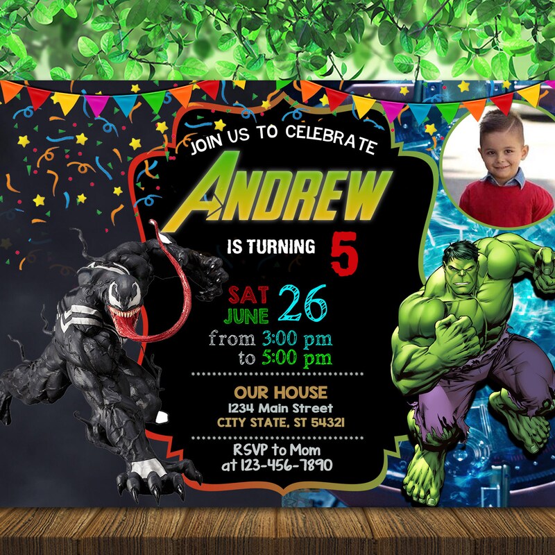 Hulk Invitations - Etsy