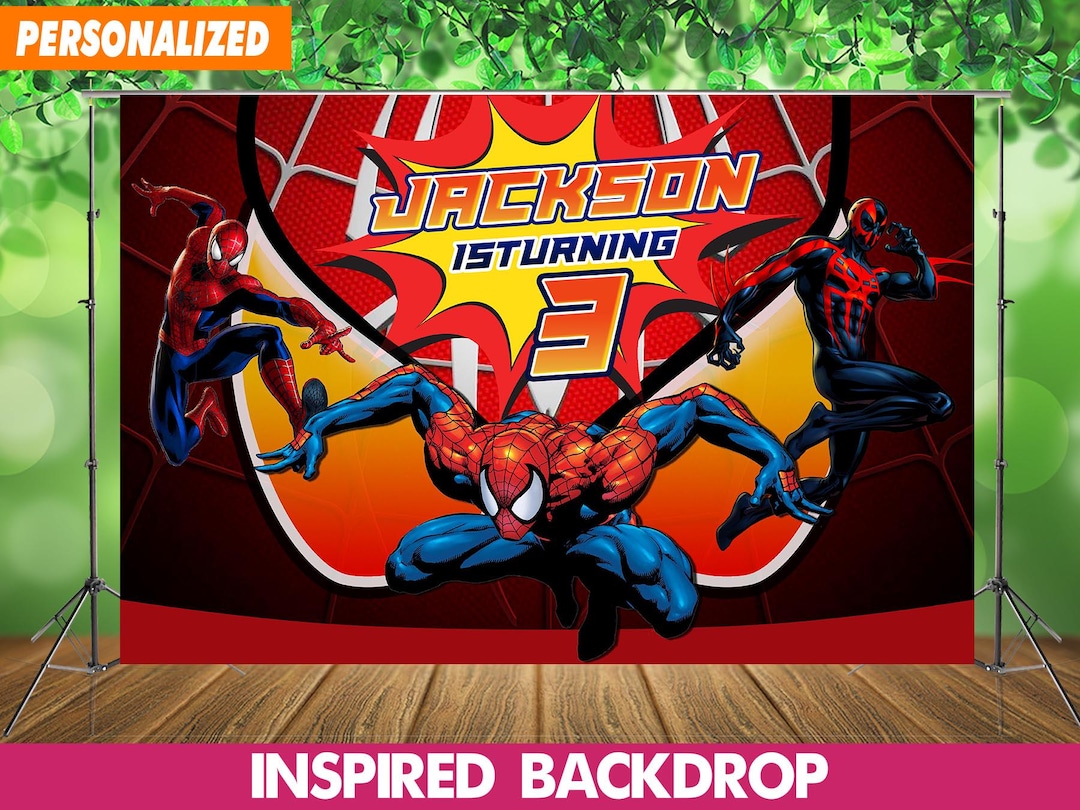 Spiderman Backdrop Banner Personalized Printable Digital File - Etsy