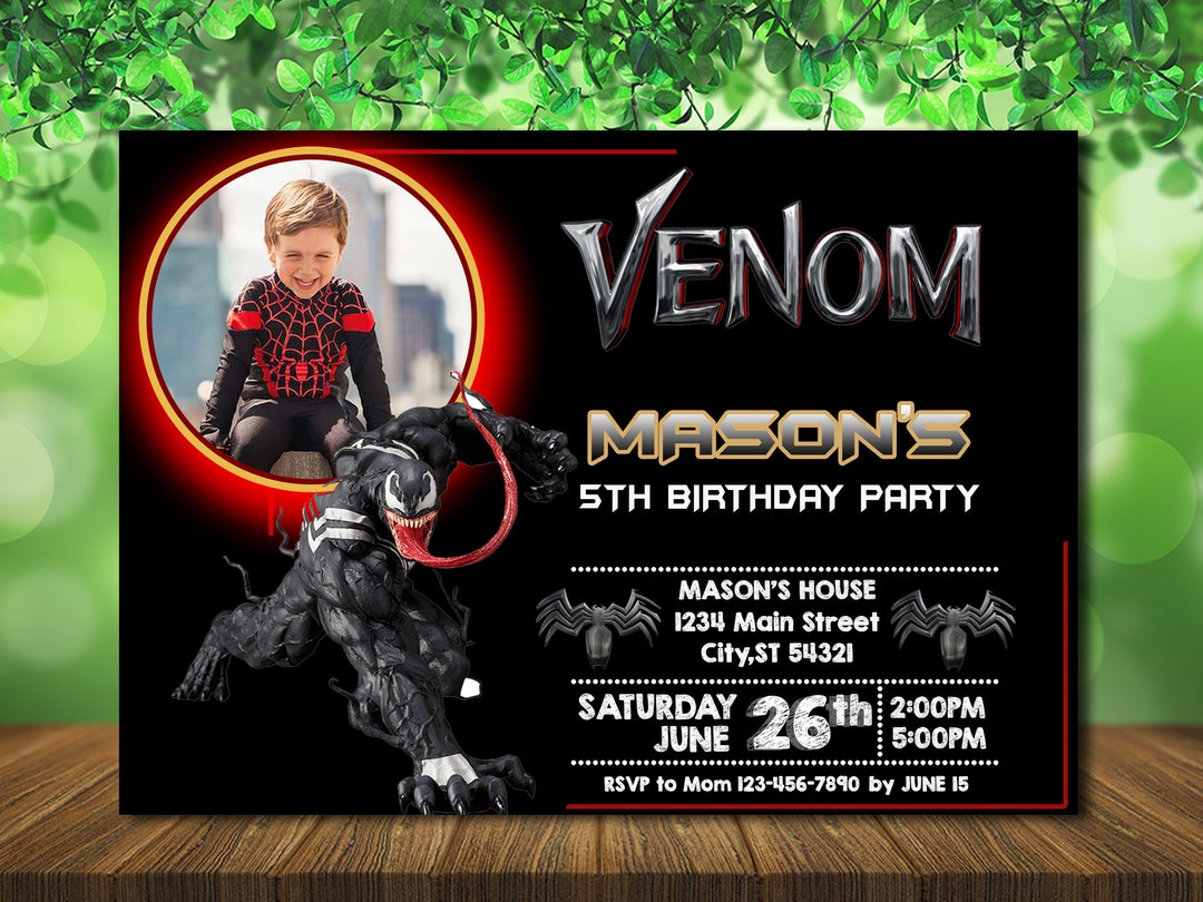 Venom Birthday Invitation With Photo (digital File) - Etsy