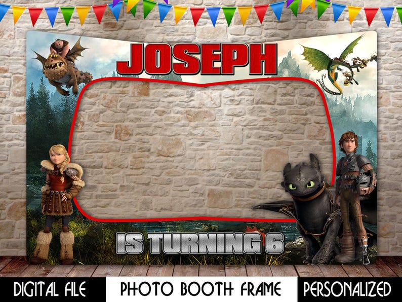 How to Train Your Dragon Photo Booth Frame: Viking Birthday (digital ...