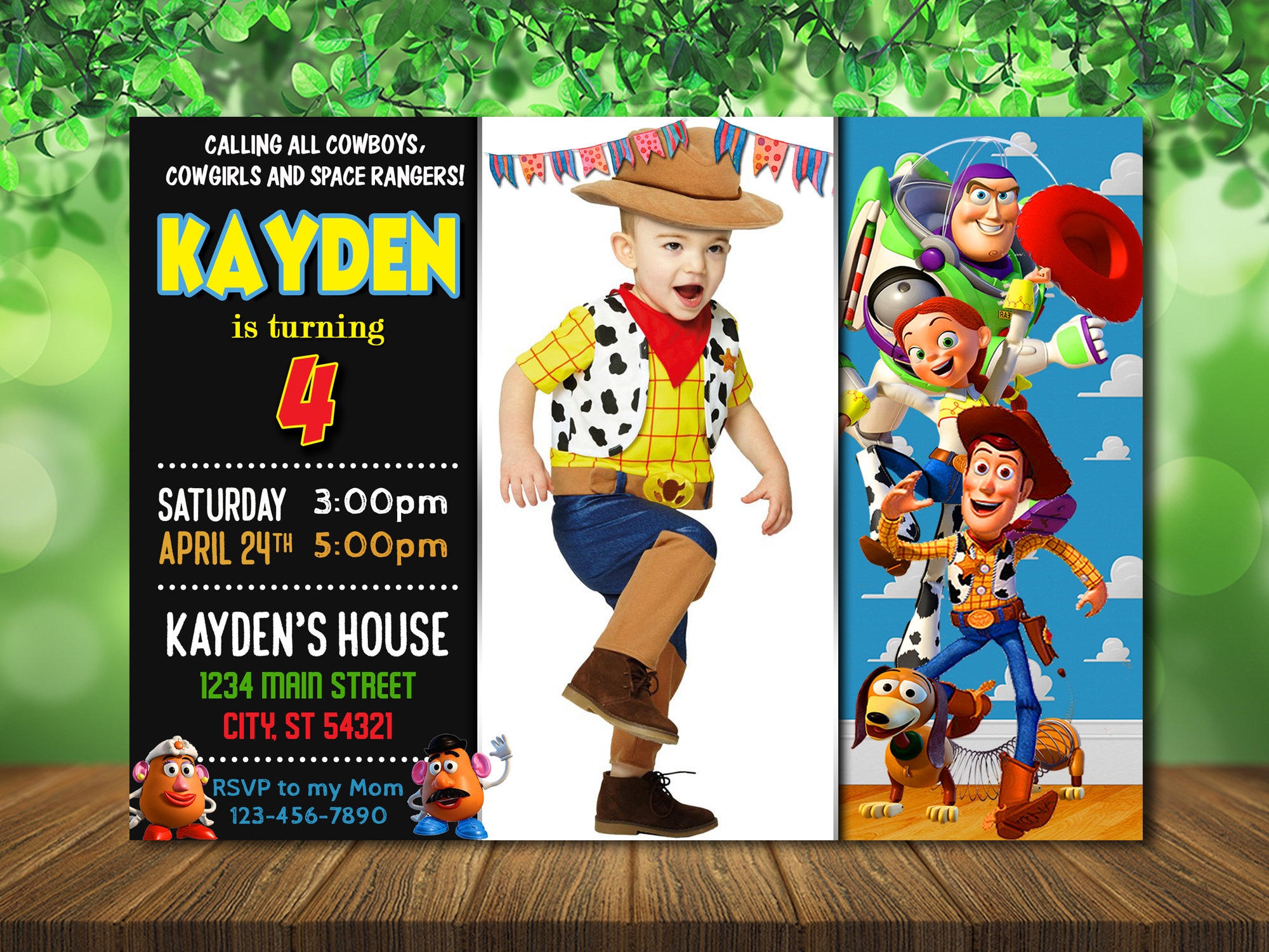 Toy Story Birthday Invite Toy Story Invitation With Photo Toy Story ...