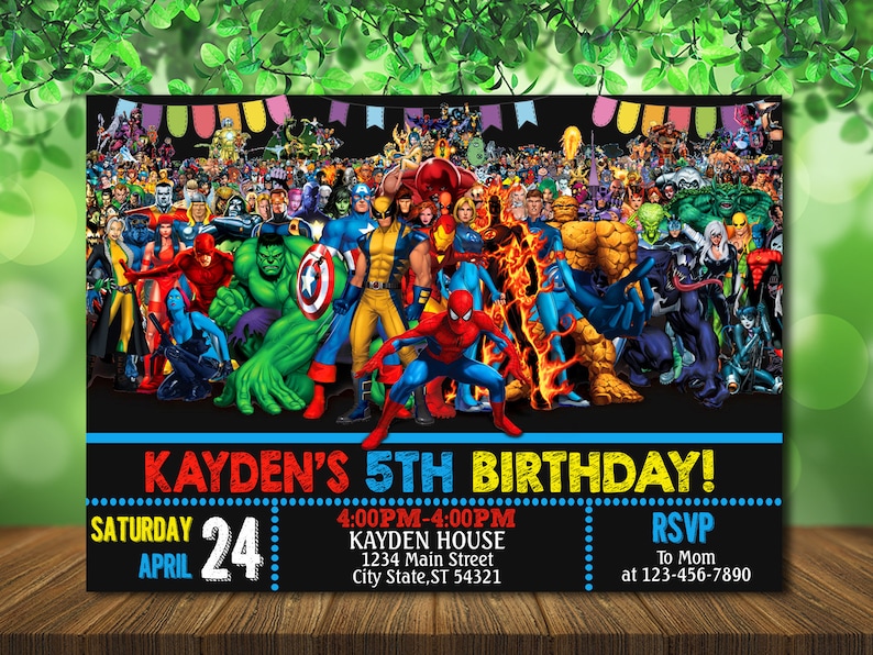 Marvel Avengers Birthday Invite Avengers Invitation - Etsy