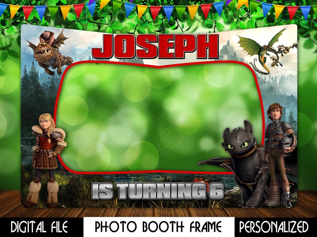 How to Train Your Dragon Photo Booth Frame: Viking Birthday (digital ...