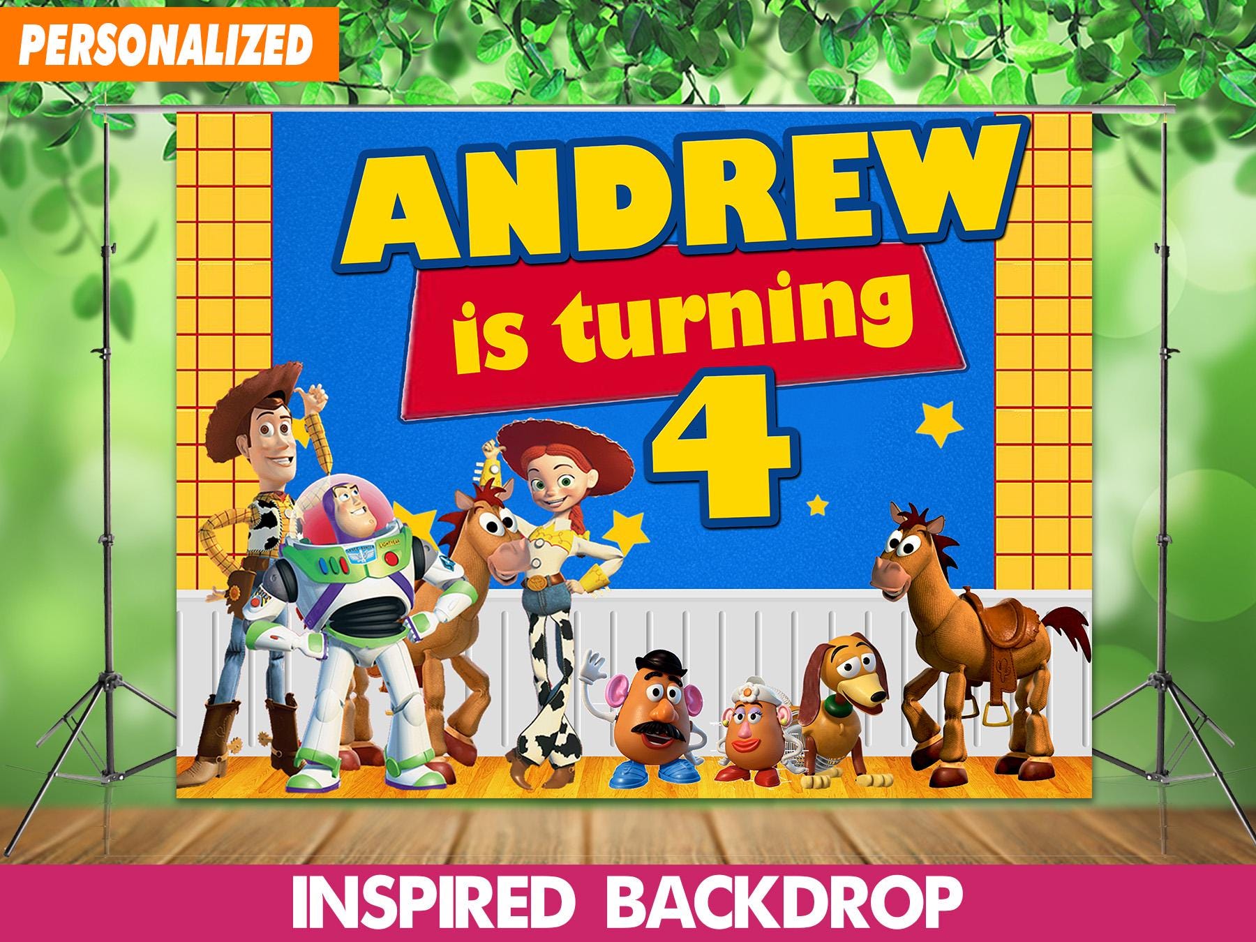Toy Story Backdrop Banner Personalized Printable Digital File - Etsy