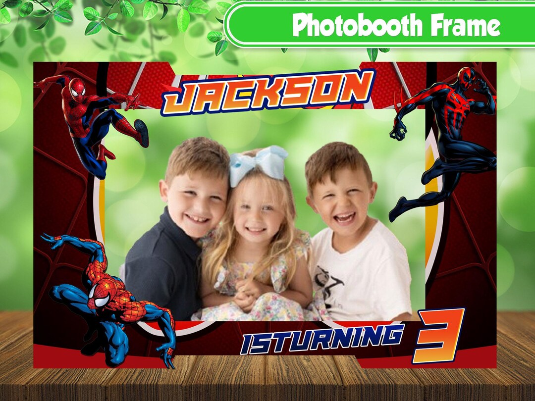 Printable Spiderman Photo Booth Frame Personalized Digital File - Etsy