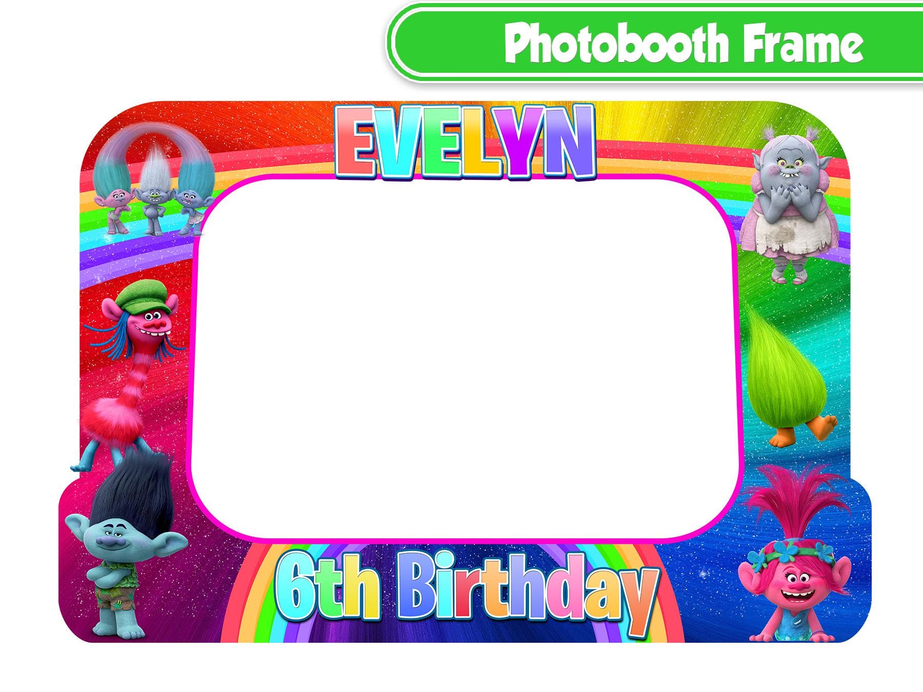 Printable Trolls Photo Booth Frame Personalized Digital File - Etsy