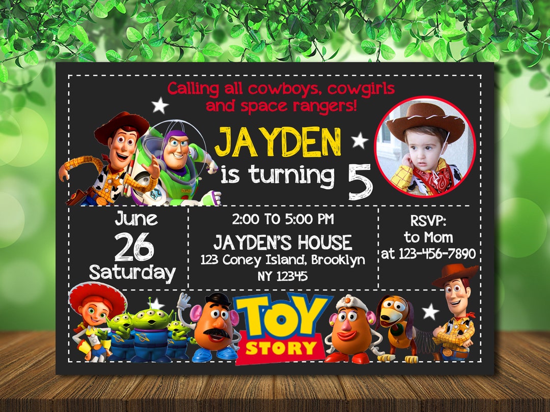 Toy Story Birthday Invitation With Photo - Personalized Digital File - Etsy