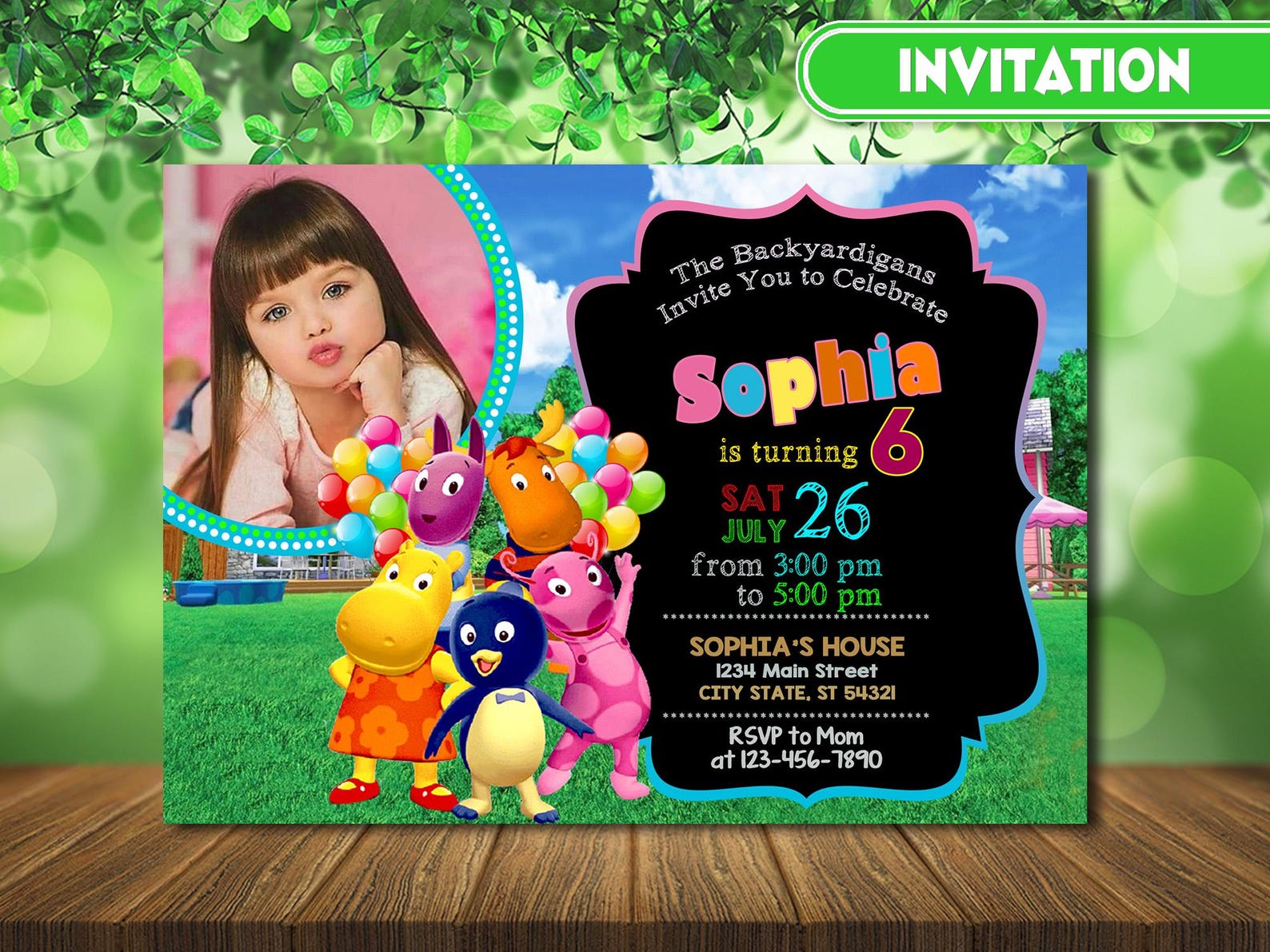 Backyardigans Digital Birthday Invitation - Personalized Kids Party ...