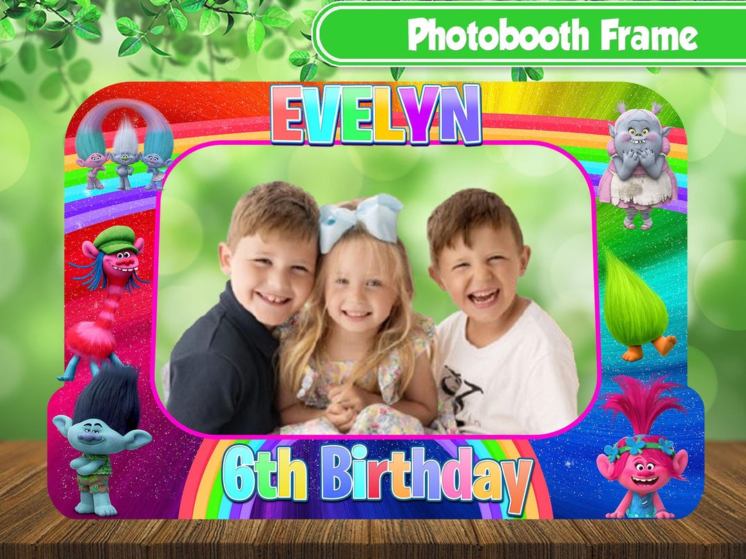 Printable Trolls Photo Booth Frame Personalized Digital File - Etsy