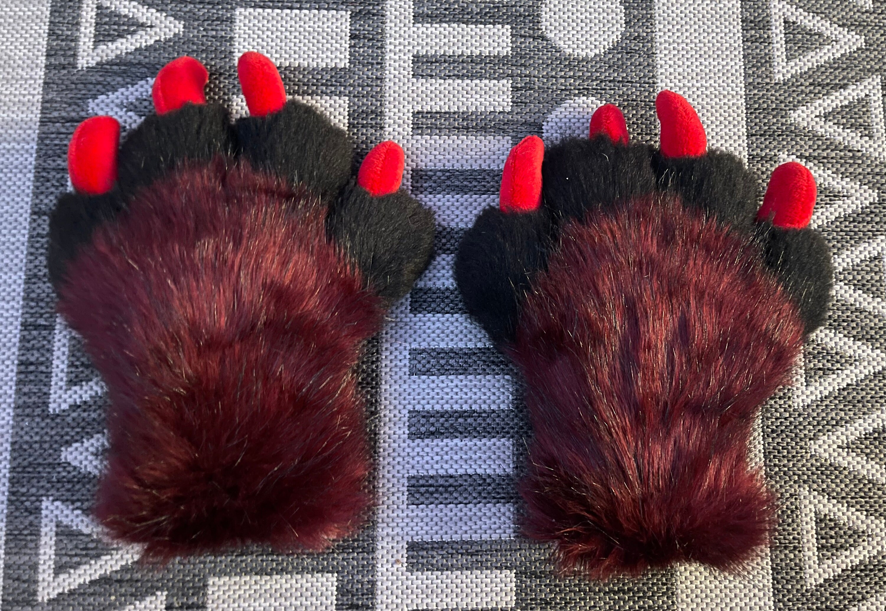 Black and Red Fursuit Paws - Etsy