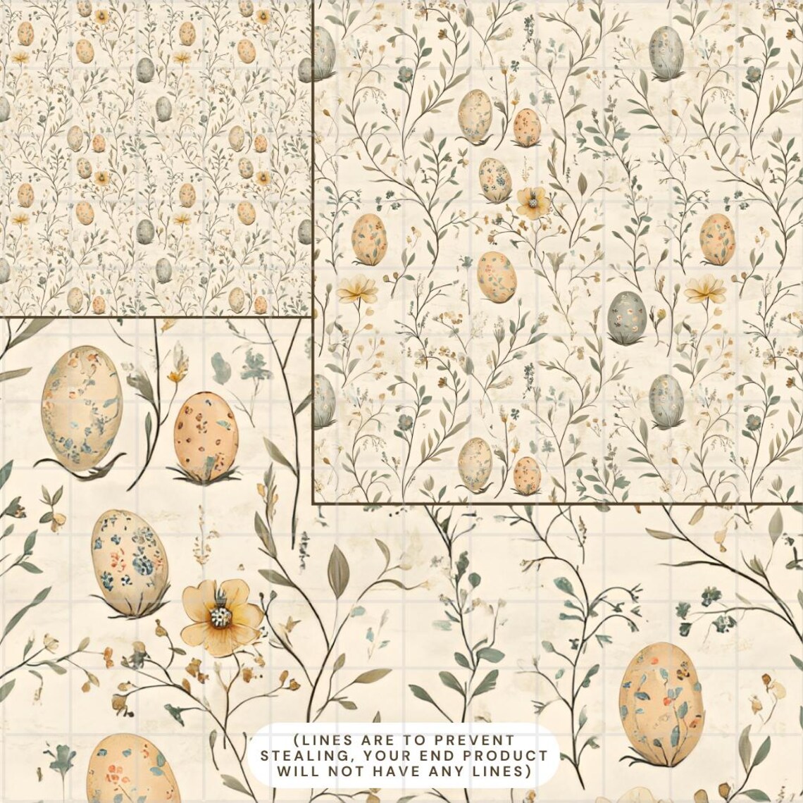 Vintage Easter Paper Commercial Seamless Pattern | Homely Vintage Decor ...