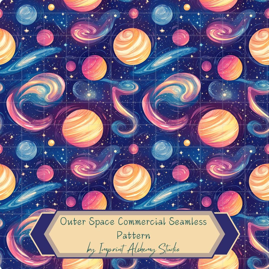 Outer Space Seamless Commercial Pattern | Outer Space Wallart Gift ...