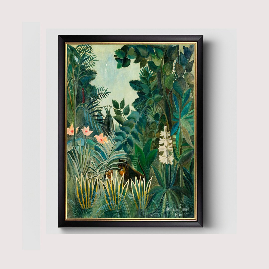 The Equatorial Jungle 1909 Henri Rousseau Art Print Canvas Frame Single ...