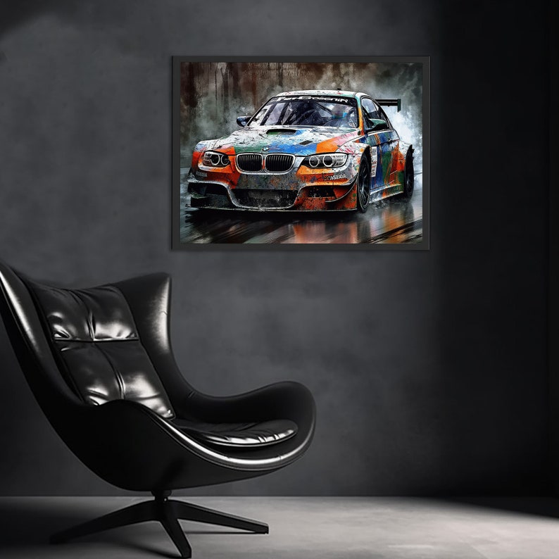 BMW M3, Car Poster, Classic Car Print, Retro Car Painting, Boys Room Poster, Sport Car Decor ...