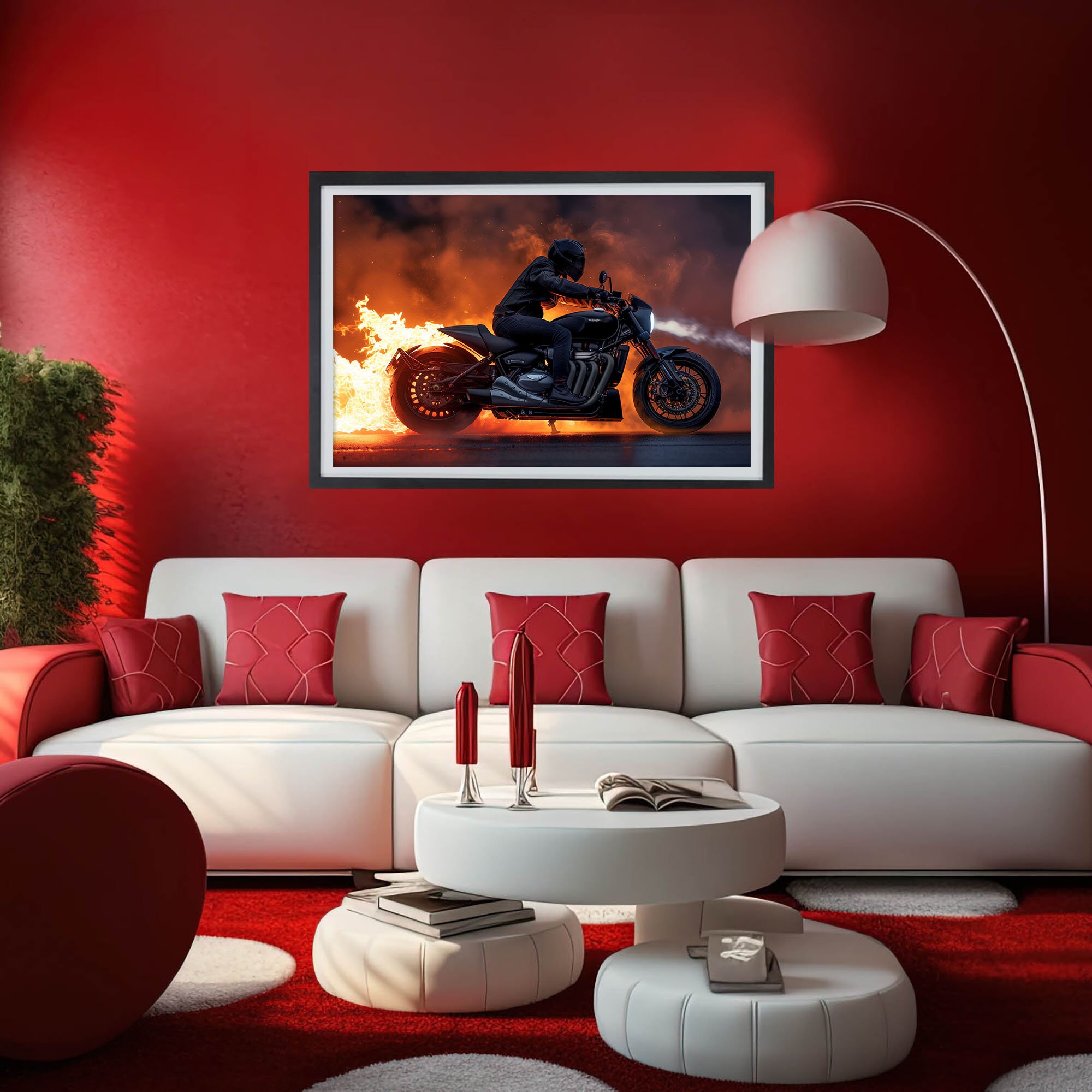 Triumph Rocket 3 Motorcycle Poster, Classic Biker Print, Sports ...
