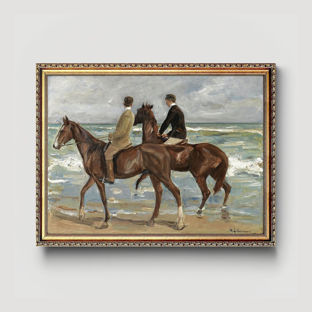 Max Liebermann Two Riders on the Beach as an Art Print With - Etsy