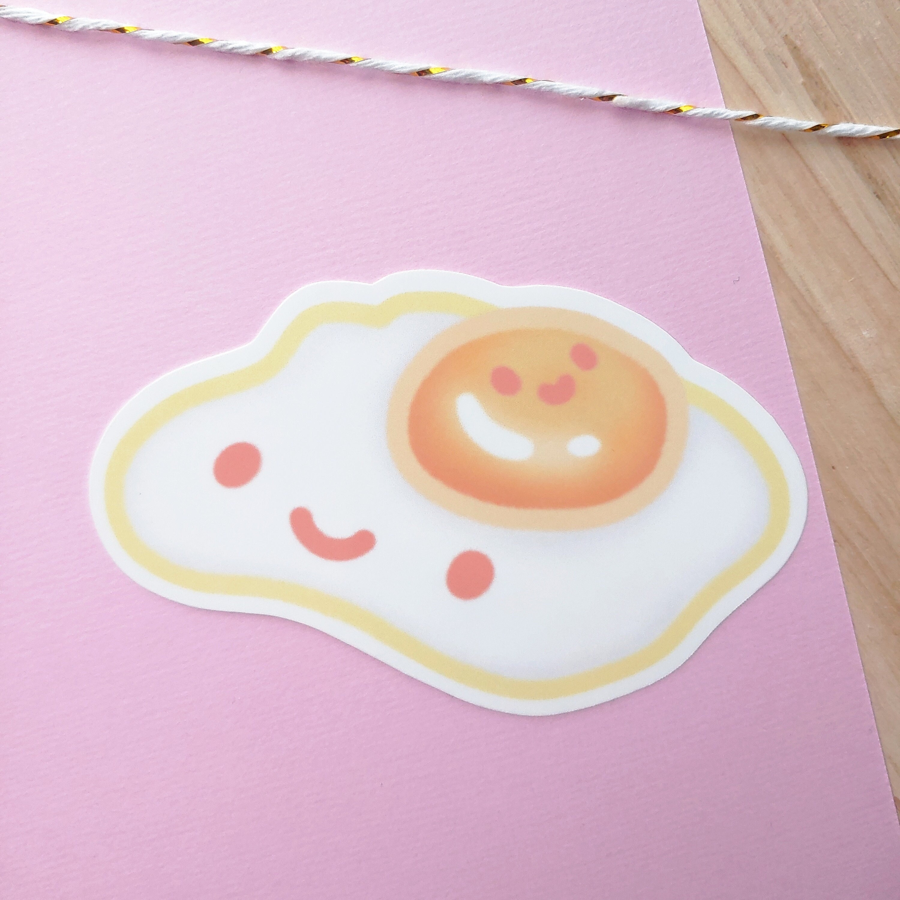 Eggy, Waterproof Die-cut Sticker, Kawaii Egg Sticker, Cute Die-cut ...