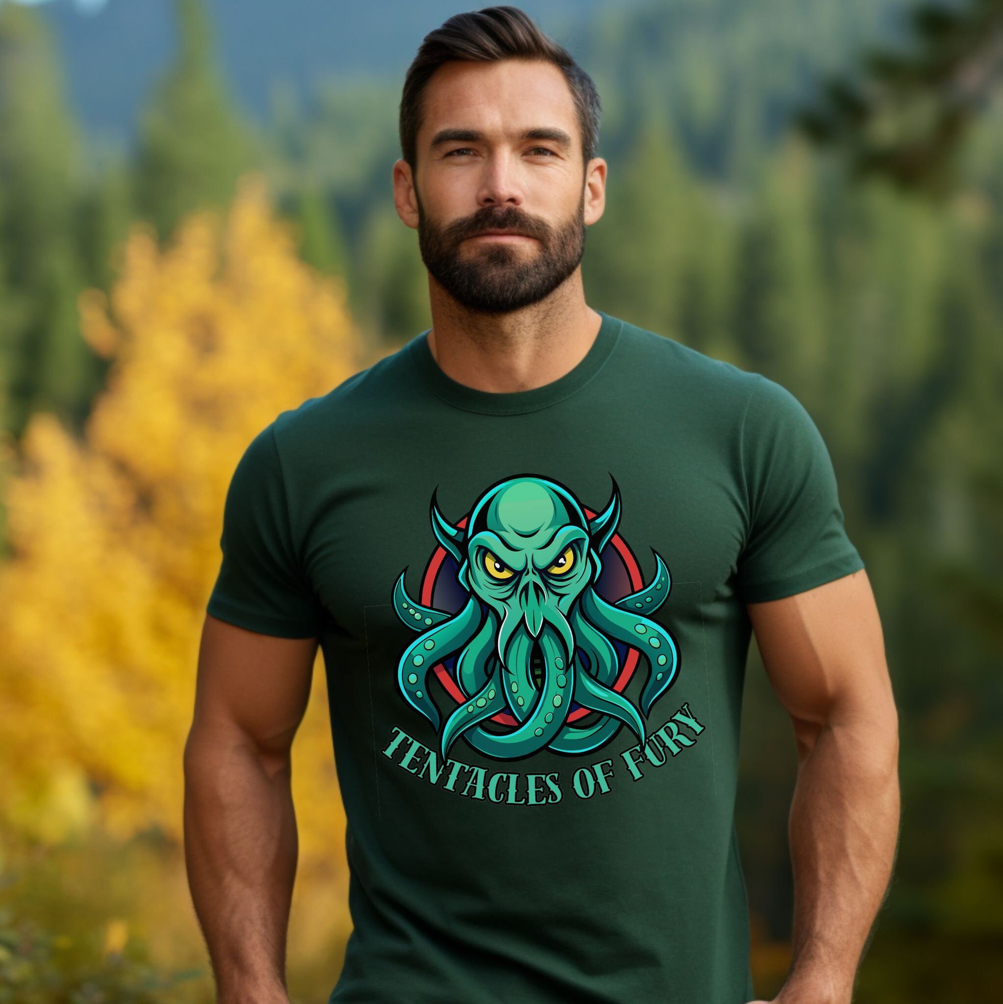 T-shirt With Print Tentacles of Fury Octopus Graphic T-shirt 'tentacles ...