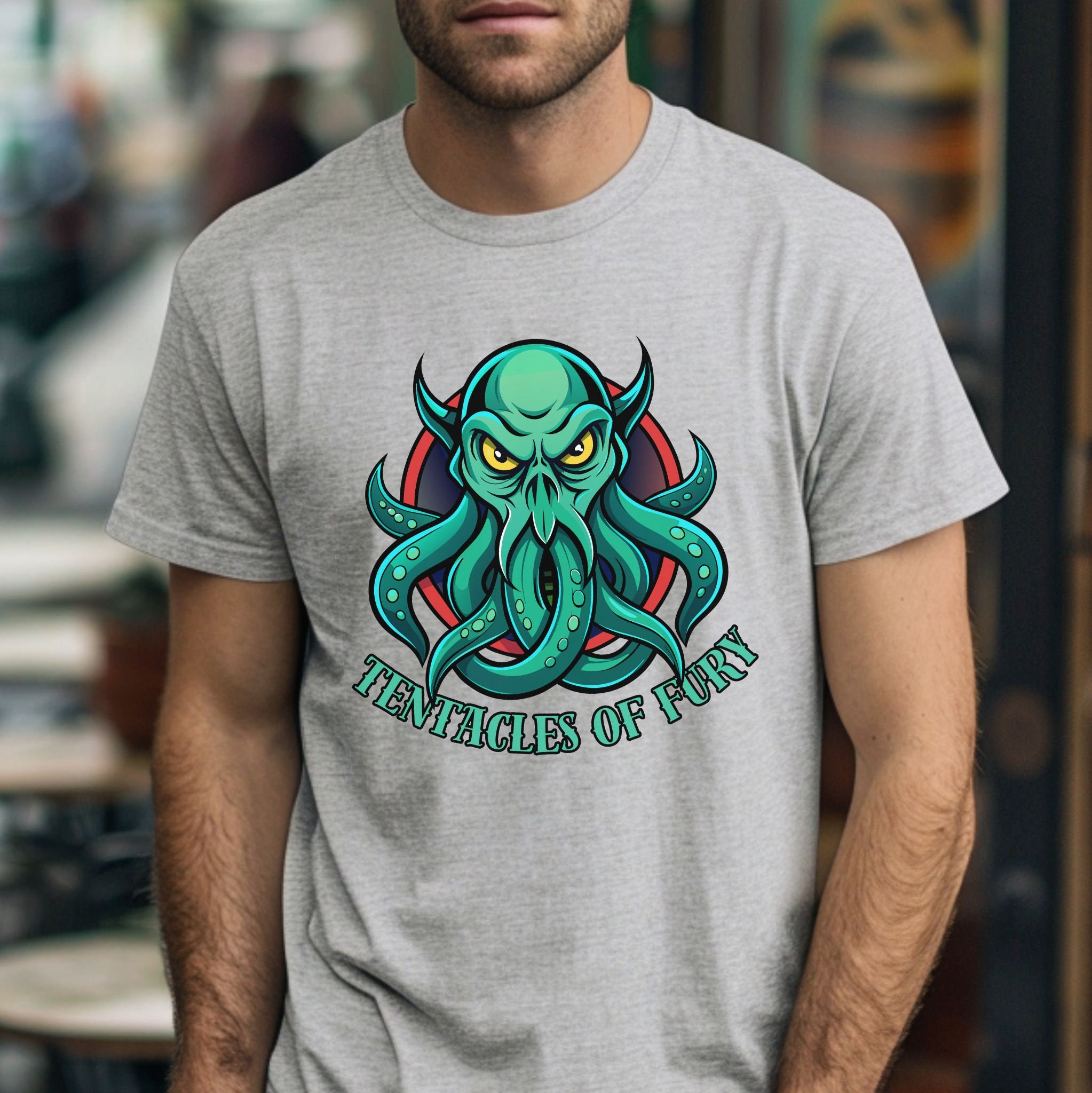 T-shirt With Print Tentacles of Fury Octopus Graphic T-shirt 'tentacles ...