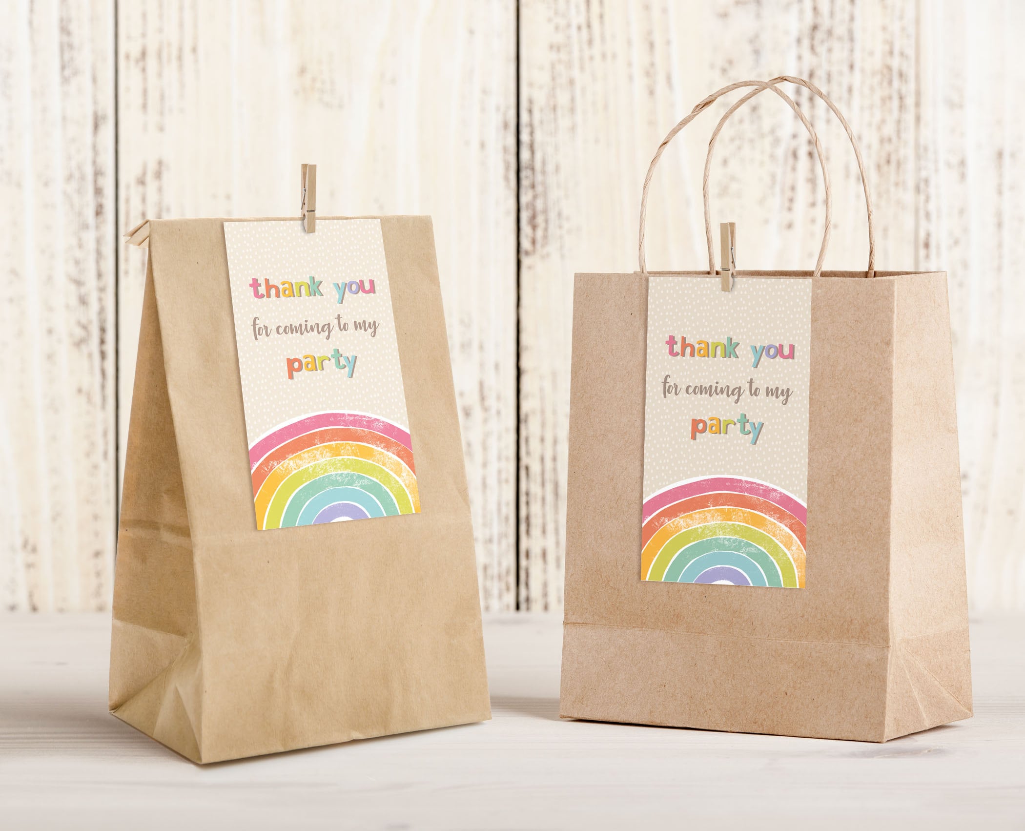 Colorful Rainbow Gift Tags, Thank You Tags Rainbow, Rainbow Birthday ...